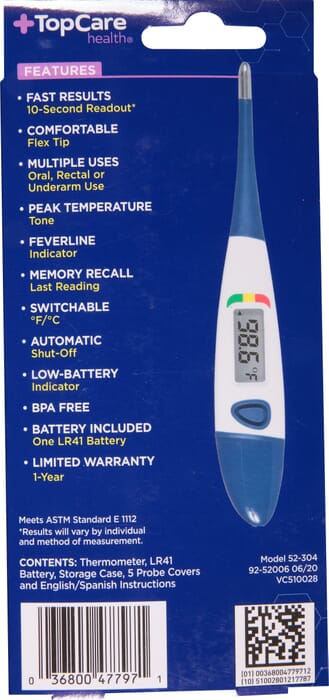 digital thermometer reading